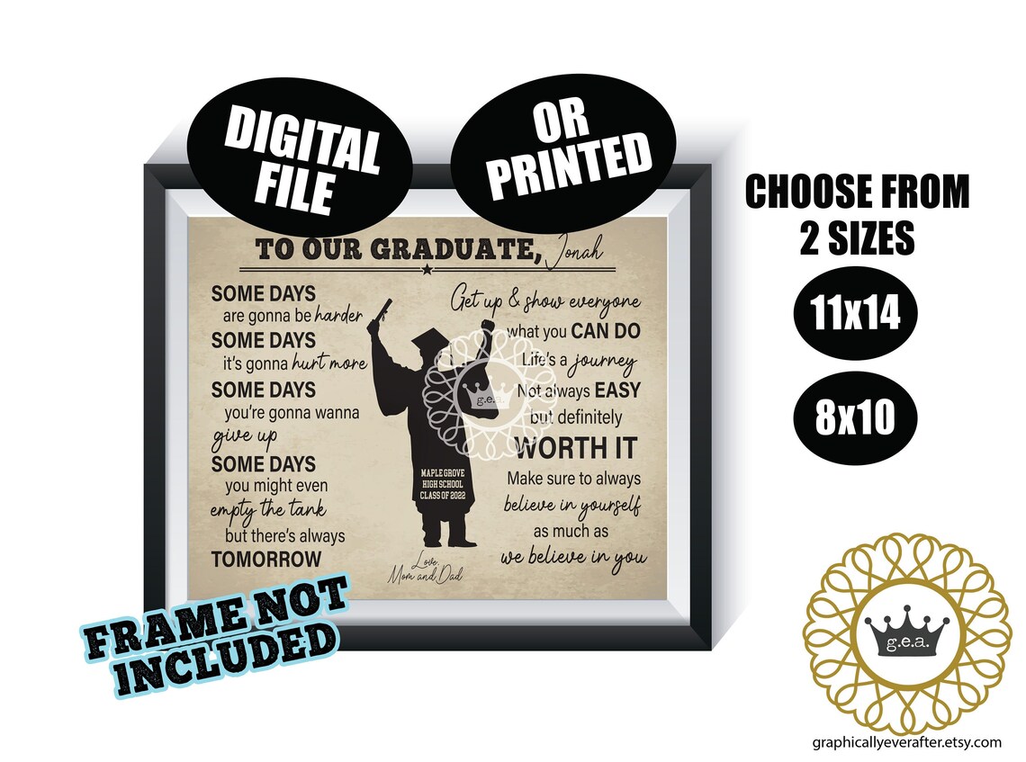 Boys Graduation Gift Art Print Male Graduate High School College ...