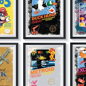 Video Games Art Prints Game Room Decor UNFRAMED Qty 6 Retro Vintage ...