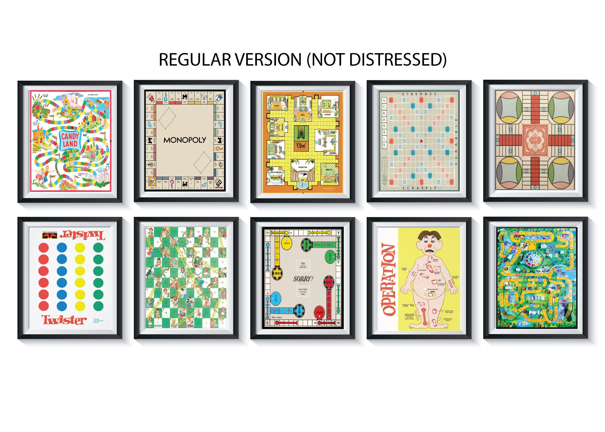 Vintage Board Games Art Prints UNFRAMED Qty 10 Playroom BEDROOM Classic ...