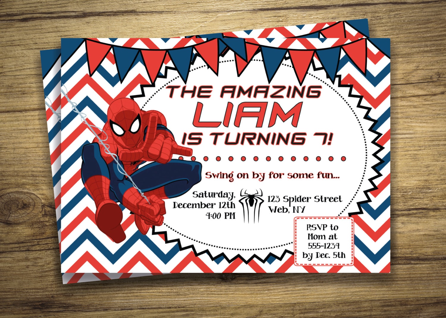 Spider-Man Birthday Party Invitation Amazing SPIDERMAN | Etsy
