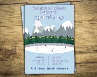 Skating Rink Birthday Invitation - Etsy