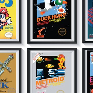 Video Games Art Prints Game Room Decor UNFRAMED Qty 8 Retro Vintage ...