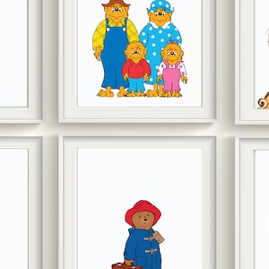 Book Characters Art Prints UNFRAMED Qty 4 Baby Girl Boy Gender Neutral ...