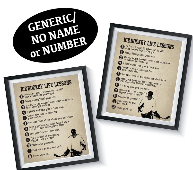 GIRL Ice Hockey Life Lessons Art Print Qty 1 Sports Bedroom Dorm Room ...