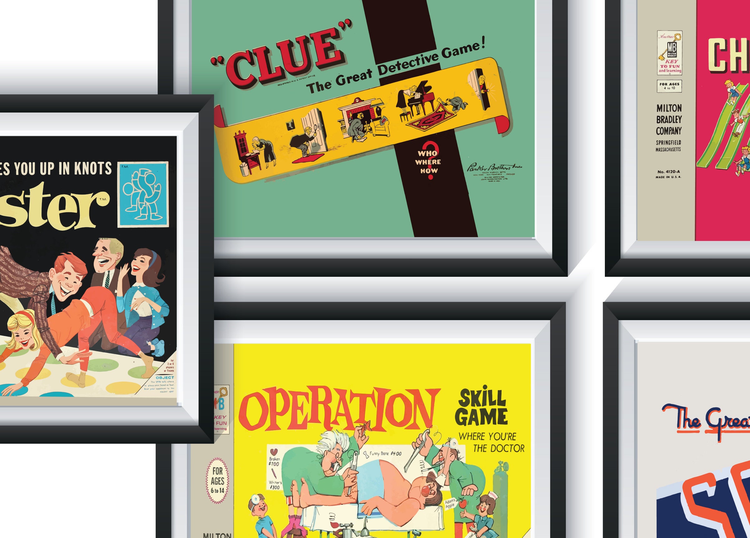 Vintage Board Game Box Art Prints UNFRAMED Qty 4 Playroom - Etsy