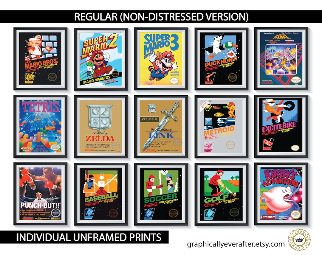 80s Video Games Art Prints UNFRAMED Qty 4 Game Room Vintage 90s Arcade ...