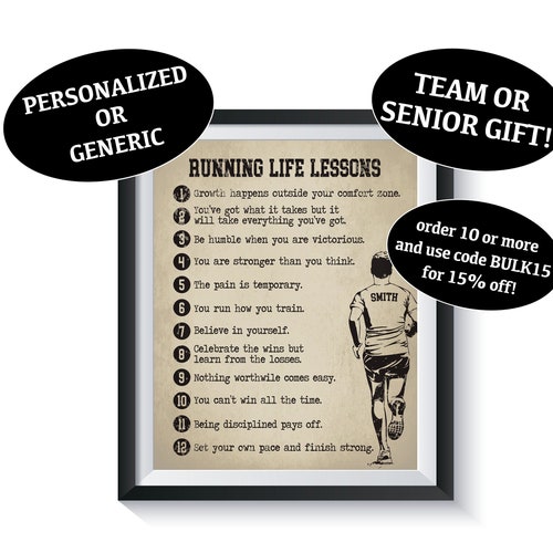BOY Running Life Lessons Art Print Qty 1 Mens Cross Country - Etsy