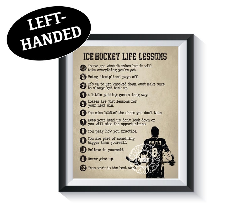 BOY Ice Hockey Life Lessons Art Print Qty 1 Sports Bedroom - Etsy