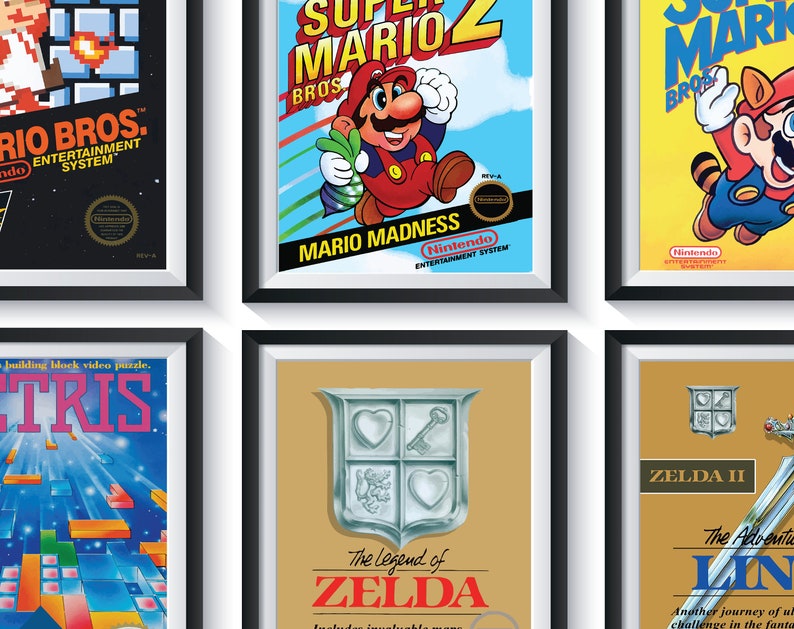 Retro Video Games Art Prints Game Room Decor UNFRAMED Qty 15 - Etsy