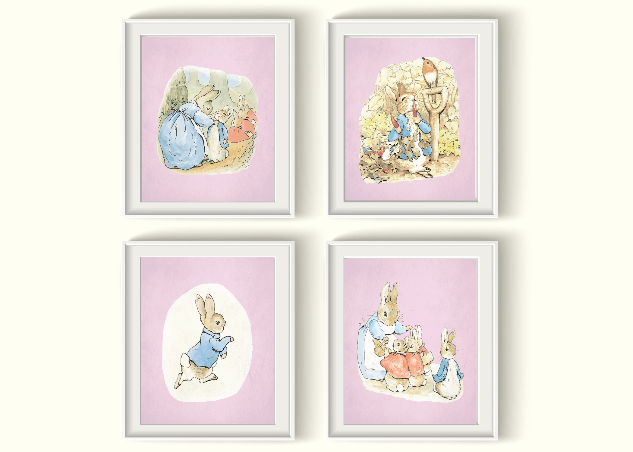 Peter Rabbit Nursery Prints Qty 4 UNFRAMED Vintage Art Baby - Etsy