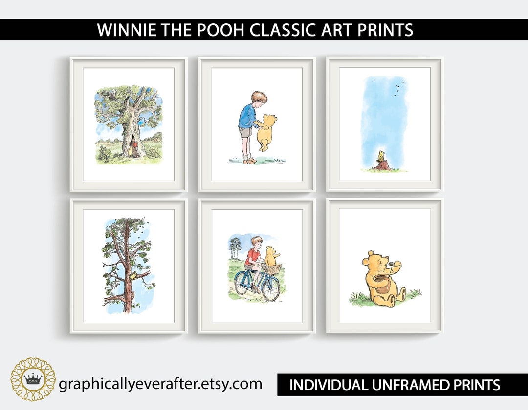 Classic Pooh Nursery Wall Art Qty 6 Original Winnie the Pooh Posters ...