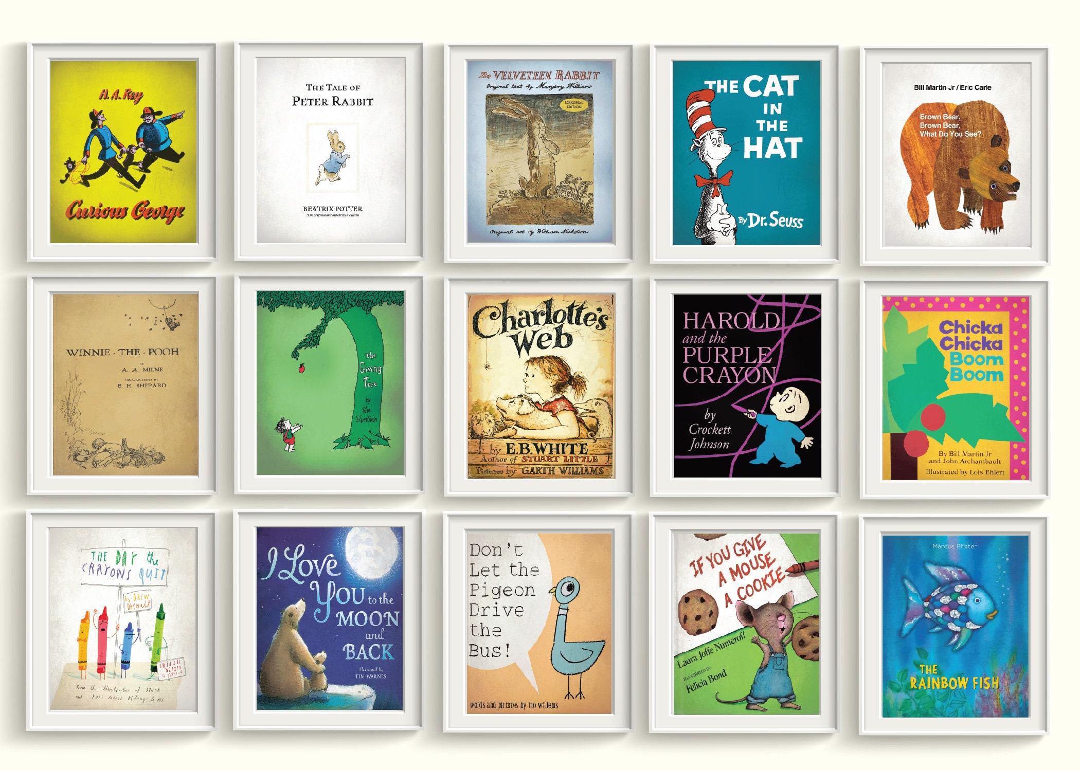 Classic Storybooks Nursery Art Prints Qty 2 Literature Baby | Etsy