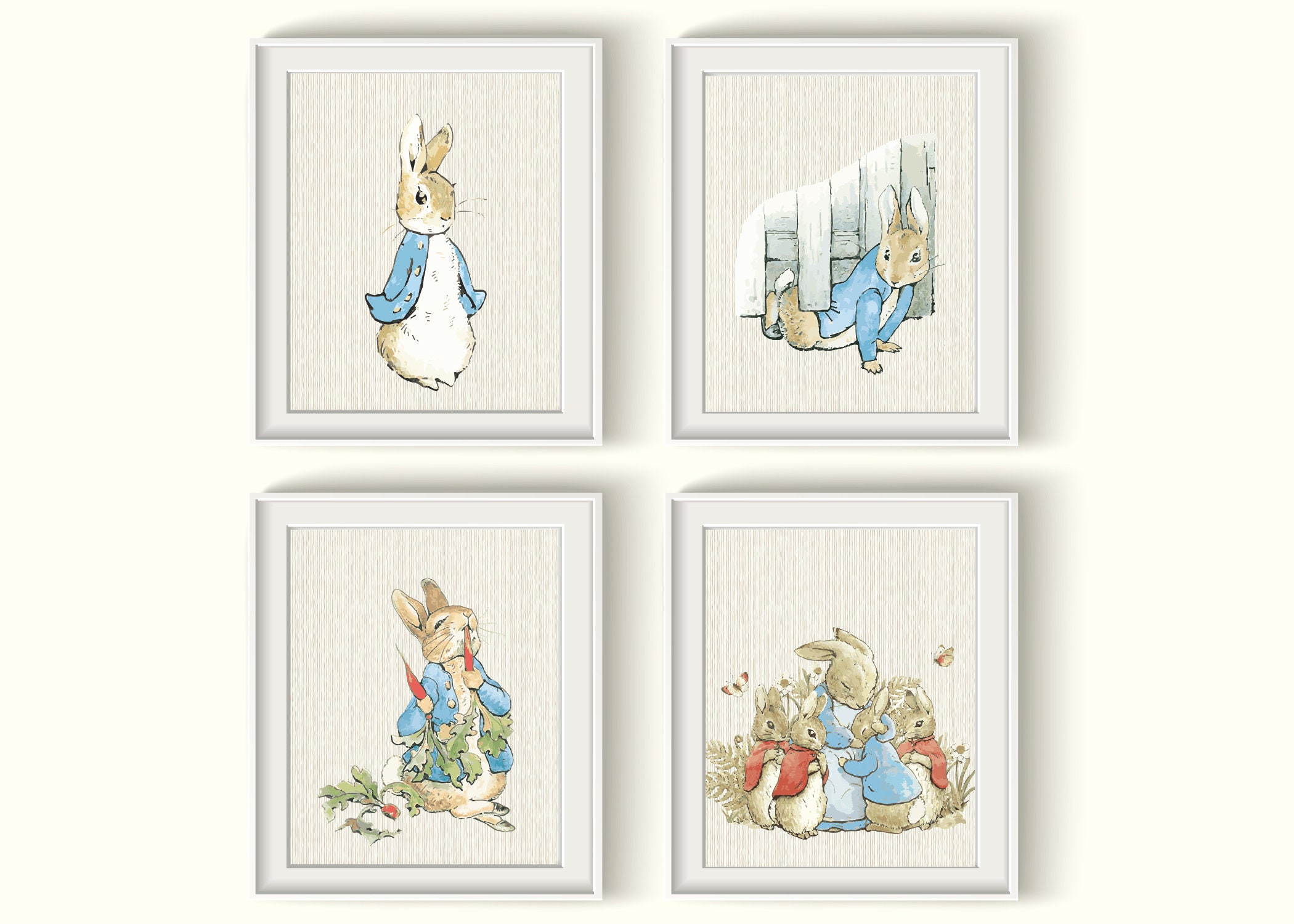 Peter Rabbit Nursery Art Prints Set UNFRAMED Qty 4 Vintage | Etsy