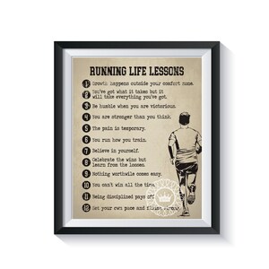 BOY Running Life Lessons Art Print Qty 1 Mens Cross Country Track ...
