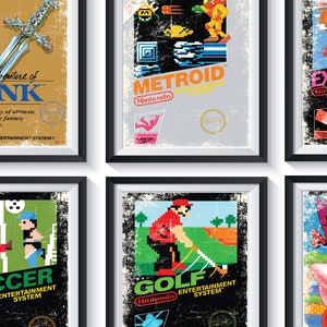 Video Games Art Prints Game Room Decor UNFRAMED Qty 6 Retro Vintage ...