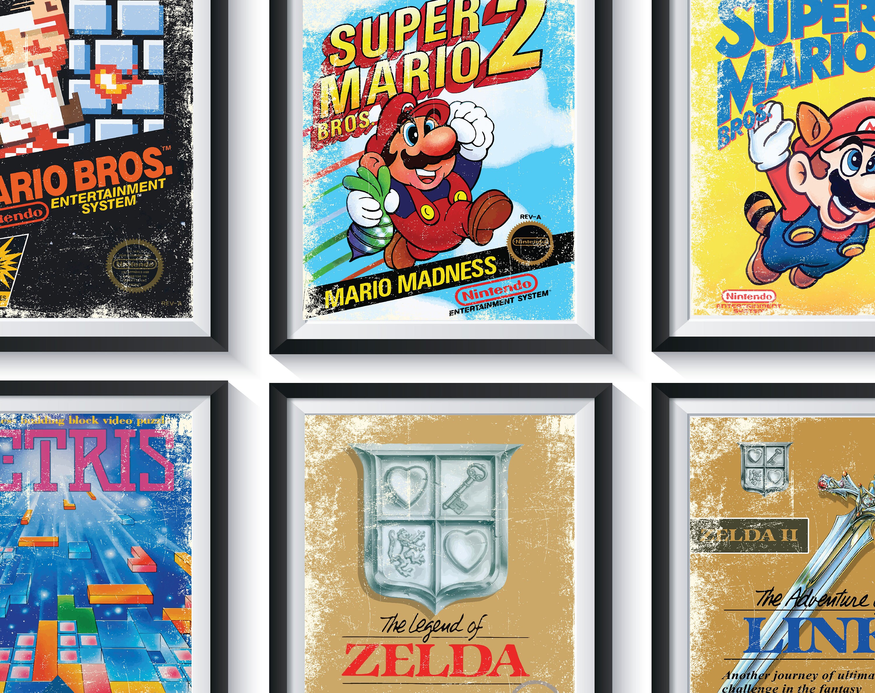 Video Games Art Prints Game Room Decor UNFRAMED Qty 8 Retro Vintage ...