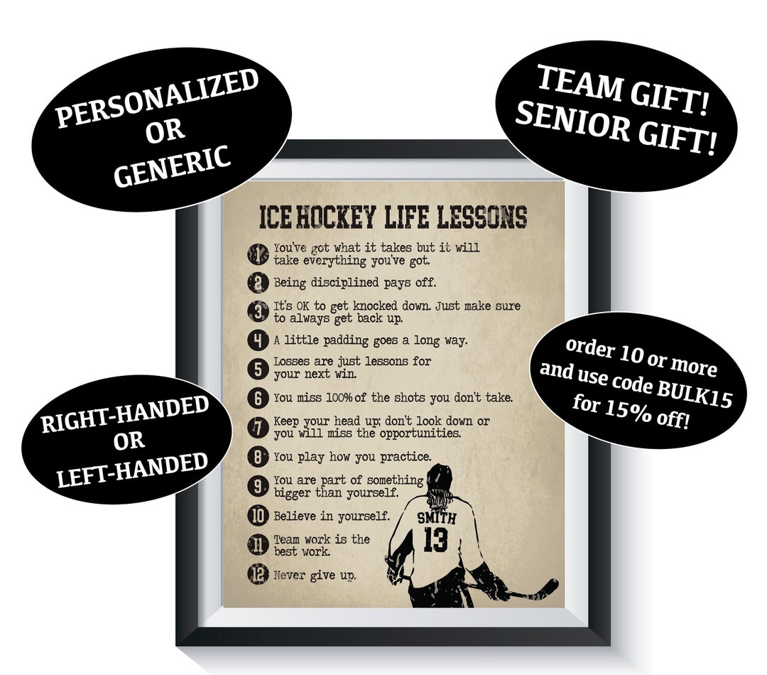 GIRL Ice Hockey Life Lessons Art Print Qty 1 Sports Bedroom Dorm Room ...
