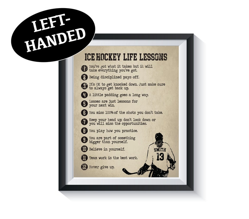 GIRL Ice Hockey Life Lessons Art Print Qty 1 Sports Bedroom Dorm Room ...