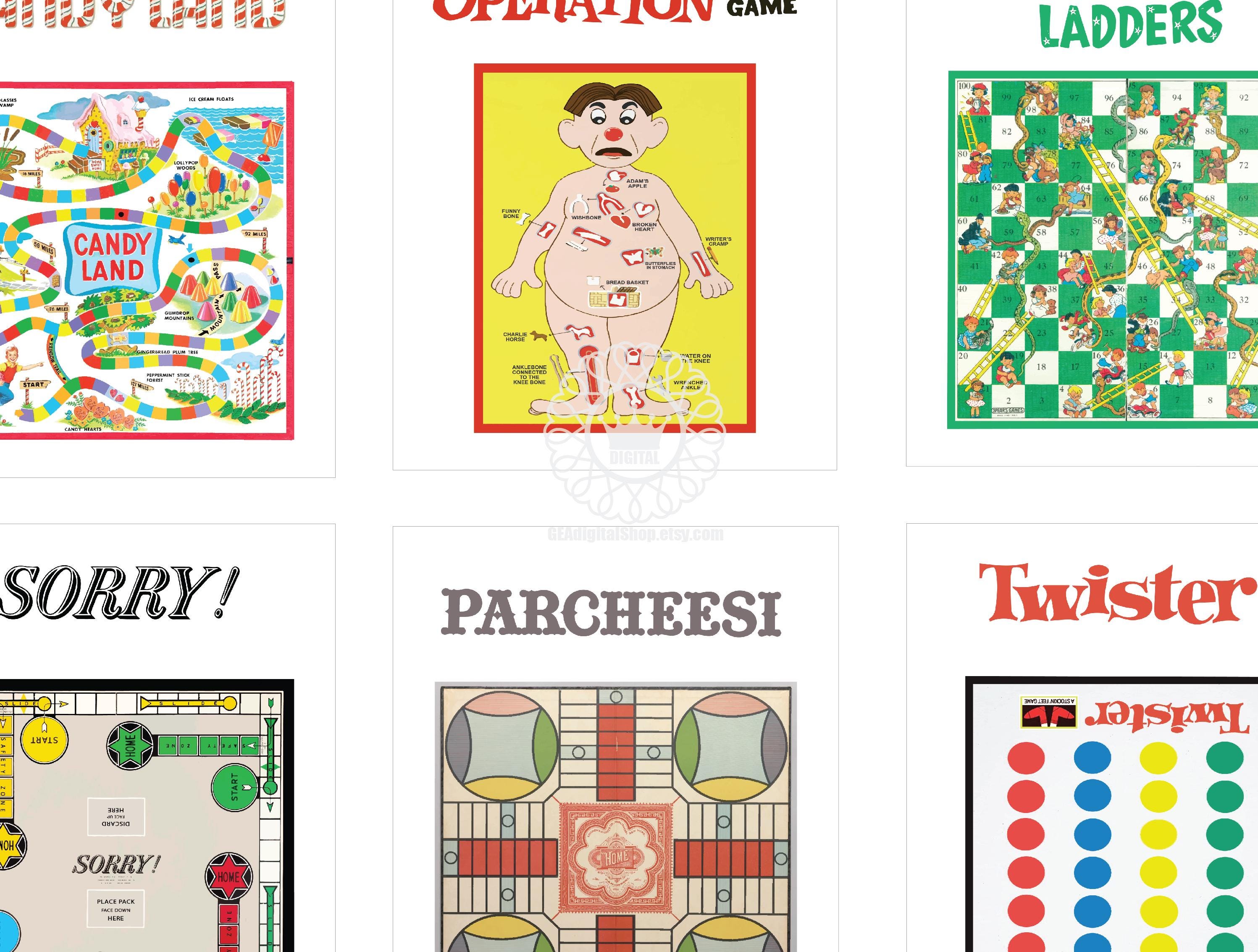 Retro Classic Board Game Art Prints, Vintage Board Game Posters, Qty 10 ...