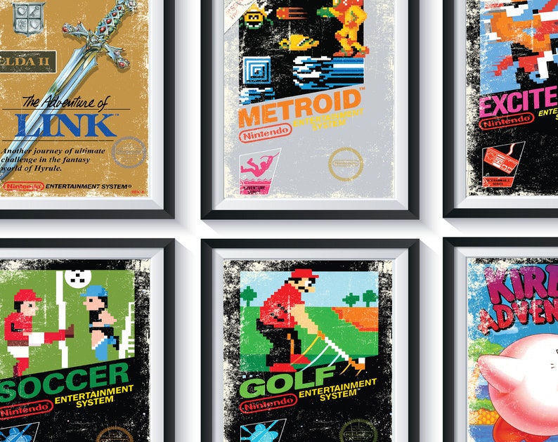 Retro Video Games Art Prints Game Room Decor UNFRAMED Qty 15 - Etsy