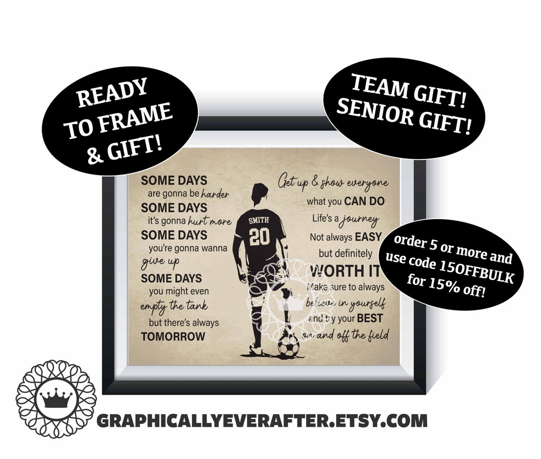 Boys Soccer Art Print, Senior Soccer Graduation Gift, Qty 1 Boys Soccer ...