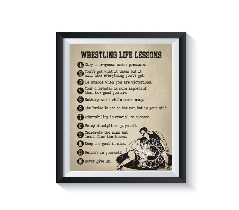 Wrestling Life Lessons Art Print Qty 1 Sports Bedroom Dorm Room Decor ...