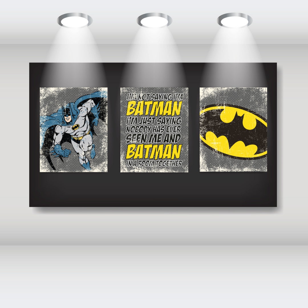 Retro Superhero and Logo Distressed Vintage Style Superhero Art Prints ...