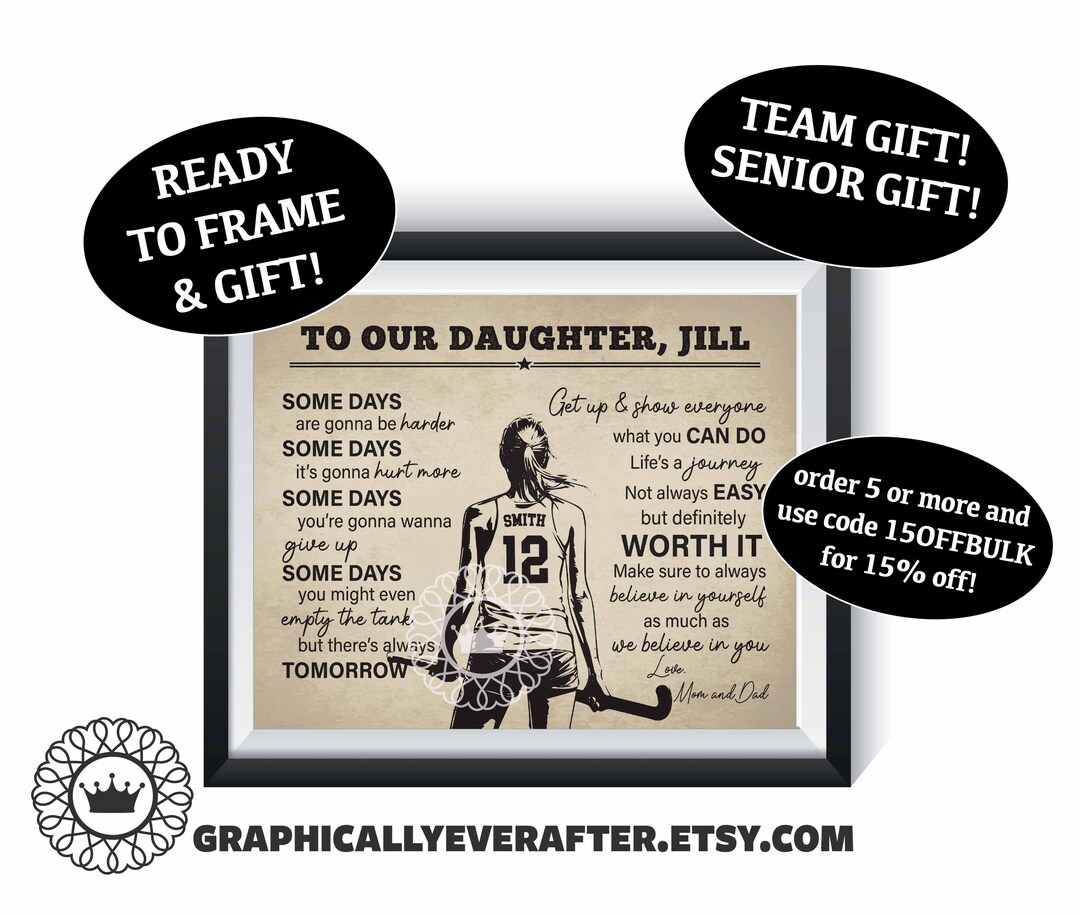 Personalized Field Hockey Gift, Field Hockey Graduation Poster, Girls ...