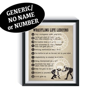 Female Wrestling Life Lessons Art Print Qty 1 Sports Bedroom Dorm Room ...