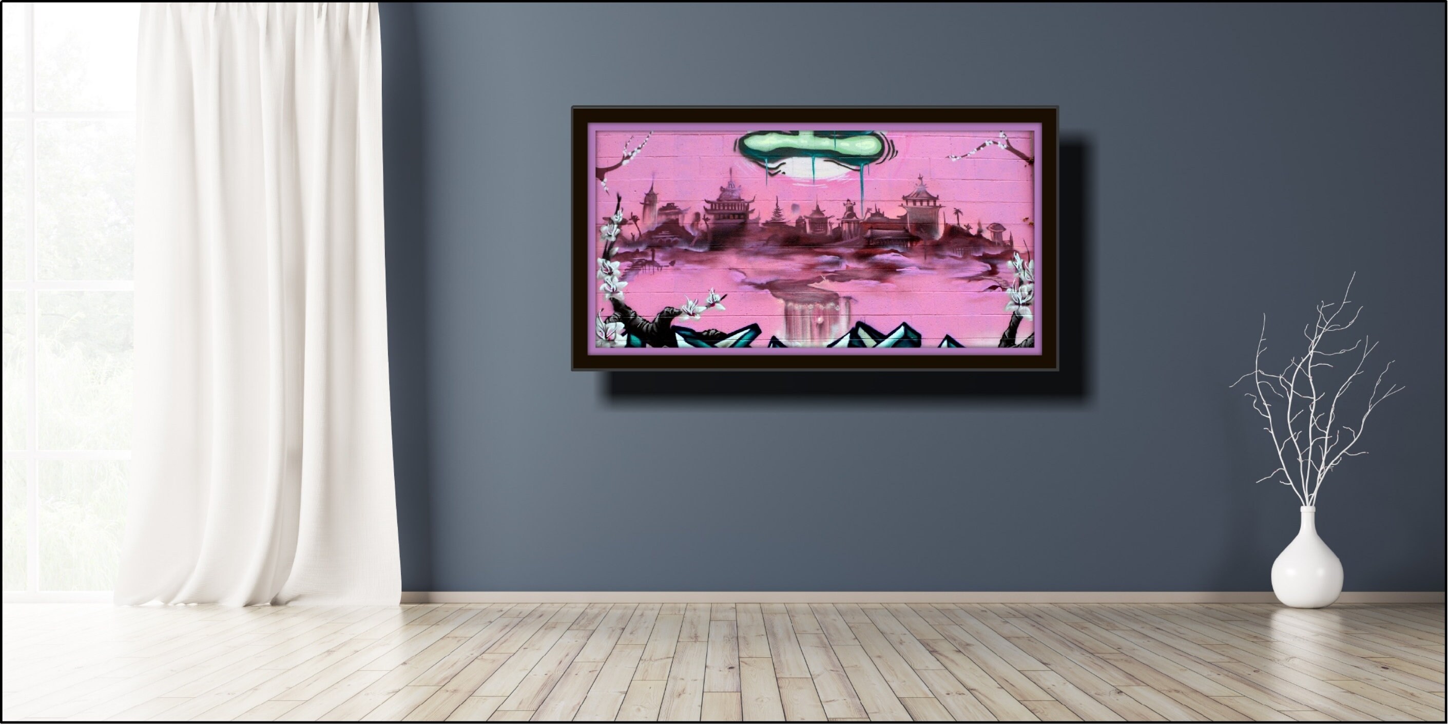 Abstract Asian Graffiti Art, Large Asian Art, Graffiti Canvas, Canvas ...