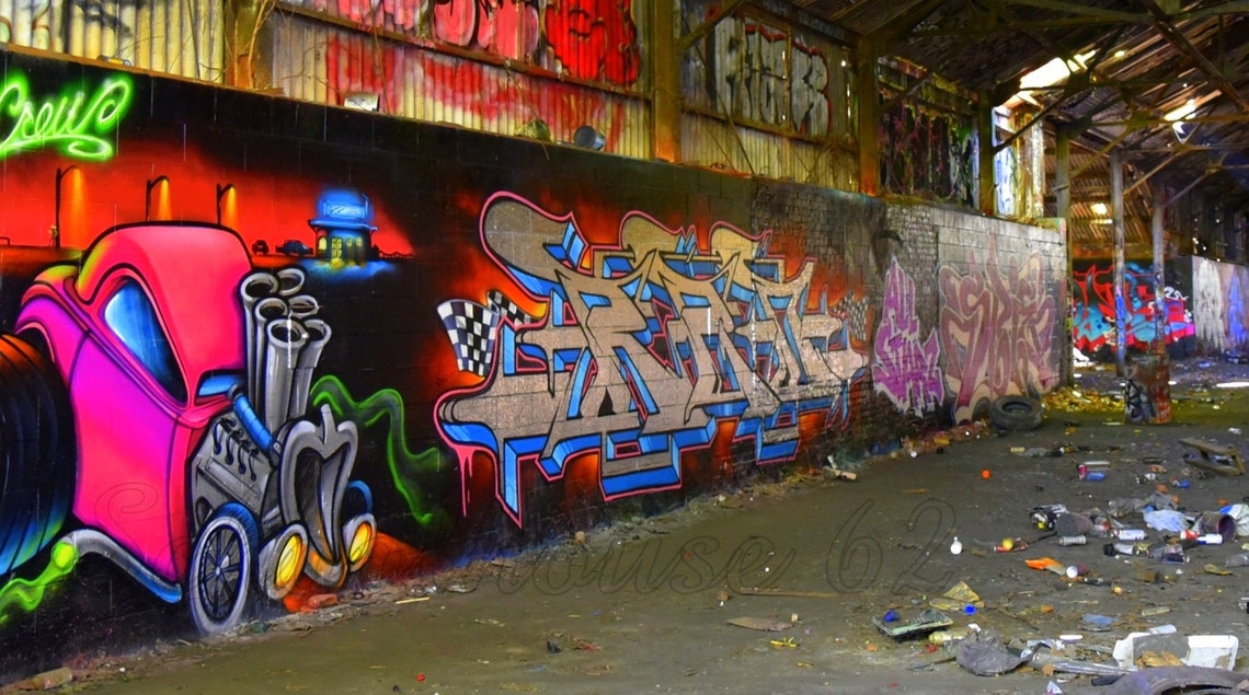 Graffiti Hot Rod Print Underground Urban Art Steampunk Wall - Etsy Ireland