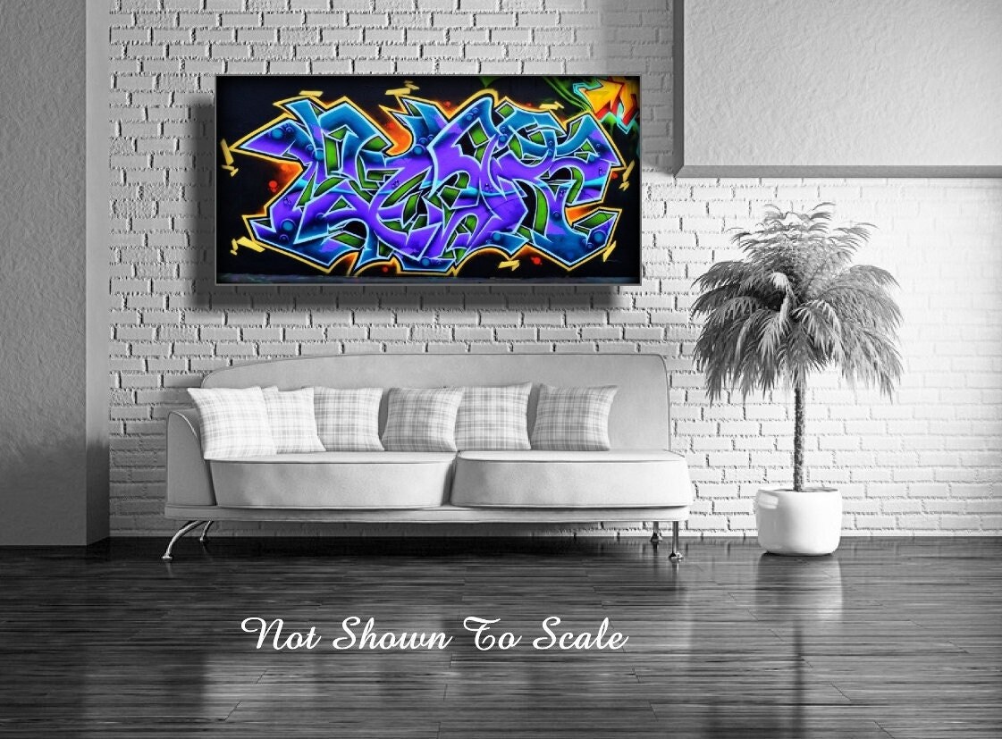 Graffiti Art on Canvas, Graffiti on Canvas, Large Graffiti Art, Large ...