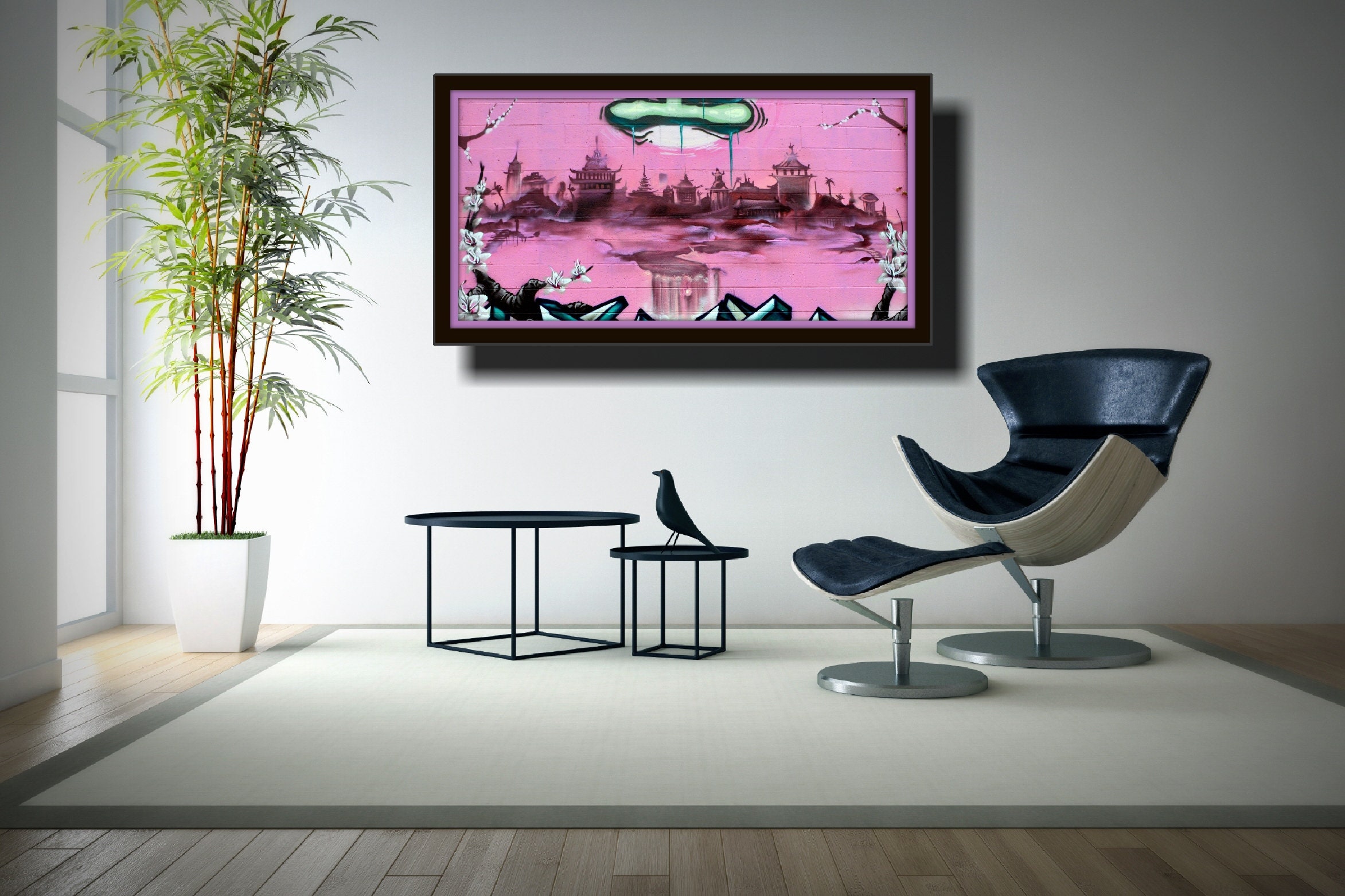 Abstract Asian Graffiti Art, Large Asian Art, Graffiti Canvas, Canvas ...