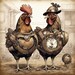 Steampunk Chicken Art, Abstract Art, Abstract Canvas Art, Modern Wall ...