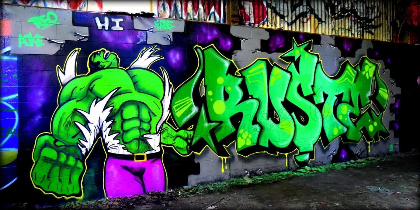 Incredible Hulk Graffiti Art on Canvas Graffiti Cartoon on - Etsy