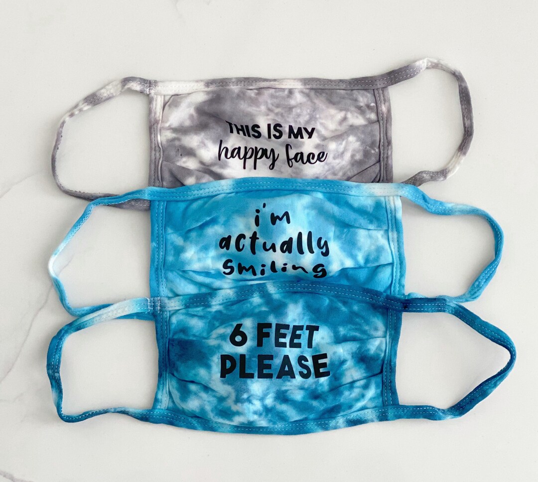 Tie Dye Face Mask Positive Face Mask 3 Ply Jersey Cotton - Etsy