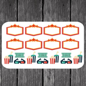 Movie Cinema Planner Stickers Erin Condren, Kikki K, Filofax, Plum ...