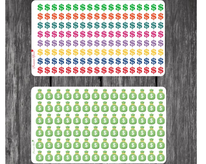 Cash Money Planner Stickers - Erin Condren, Kikki K, Filofax, Plum ...