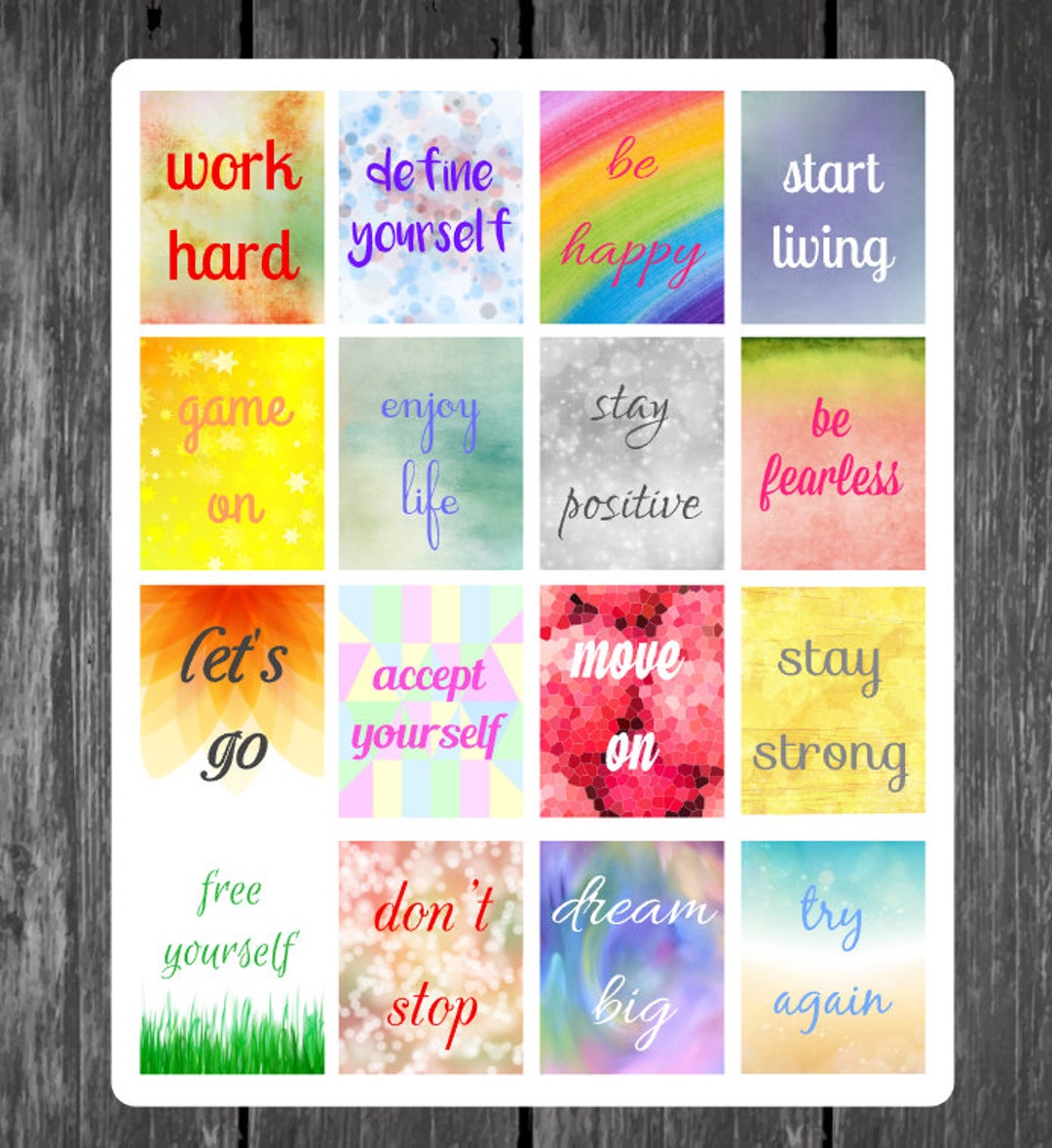 Inspirational Planner Stickers 16 Count Erin Condren, Kikki K, Filofax ...