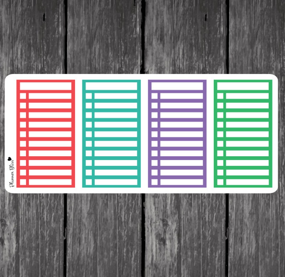 Sidebar Checklist Planner Stickers - Erin Condren, Kikki K, Filofax ...