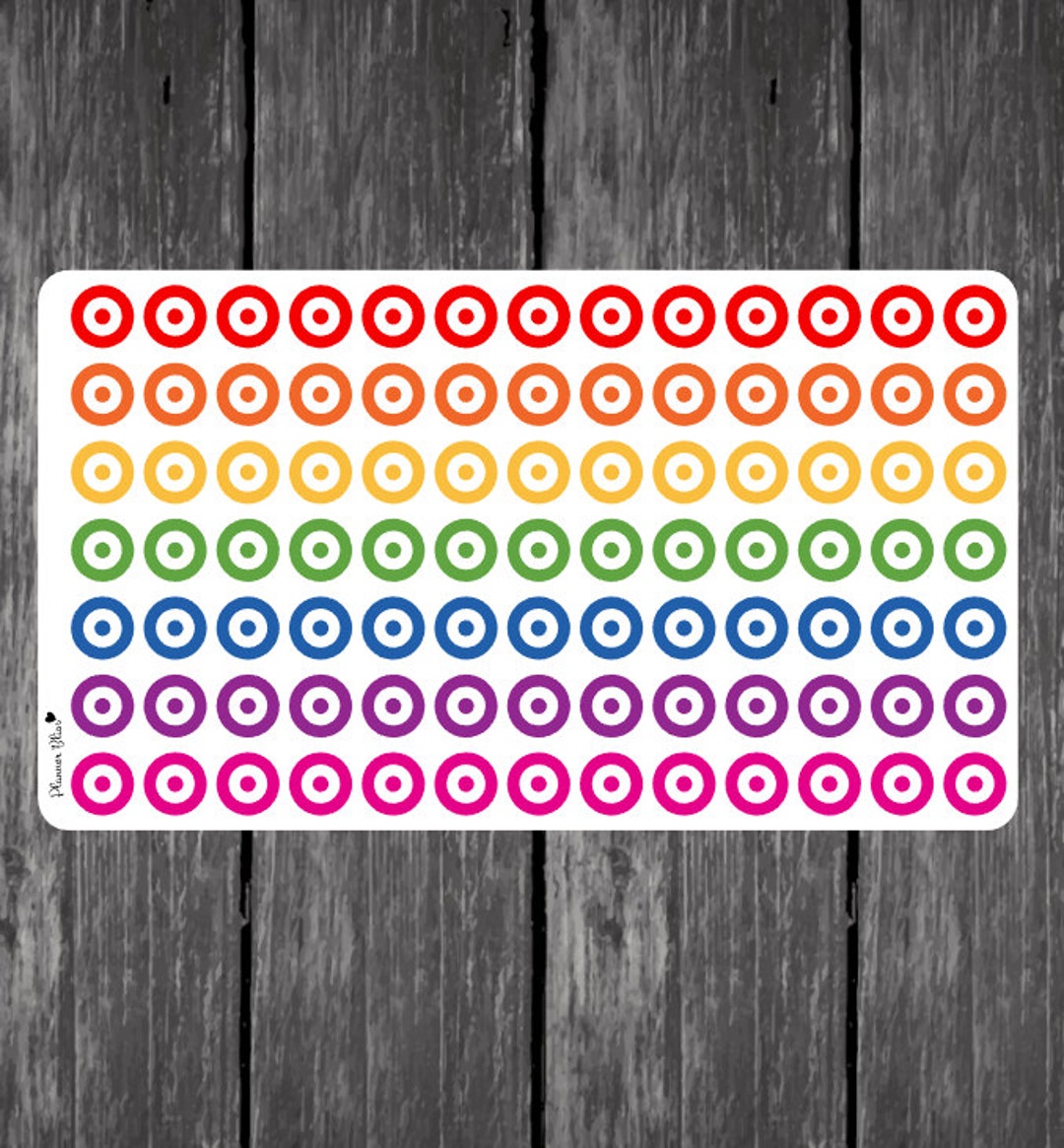 Bullseye Target Planner Stickers - Erin Condren, Kikki K, Filofax, Plum ...