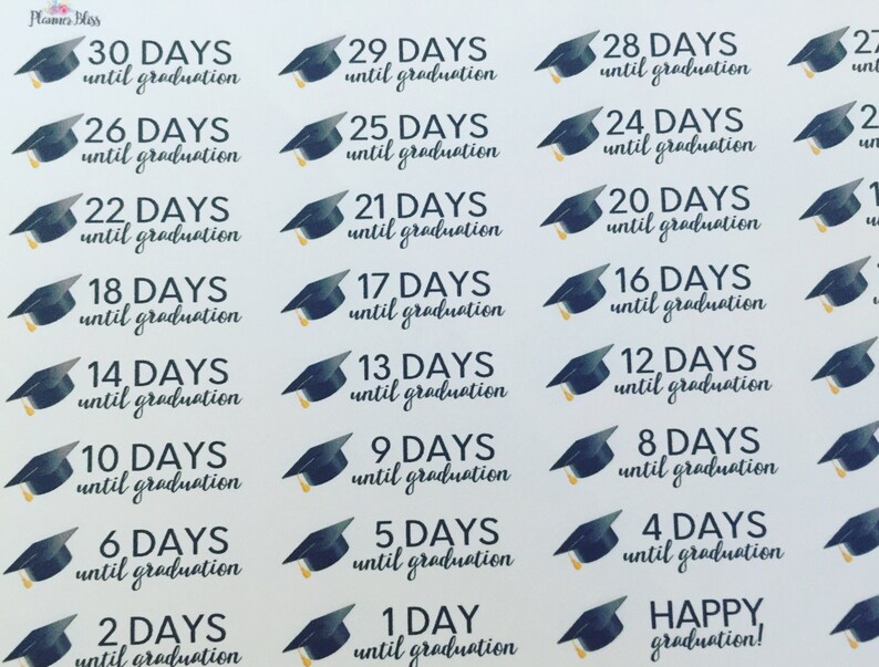 Graduation Countdown Planner Stickers Erin Condren Kikki K | Etsy