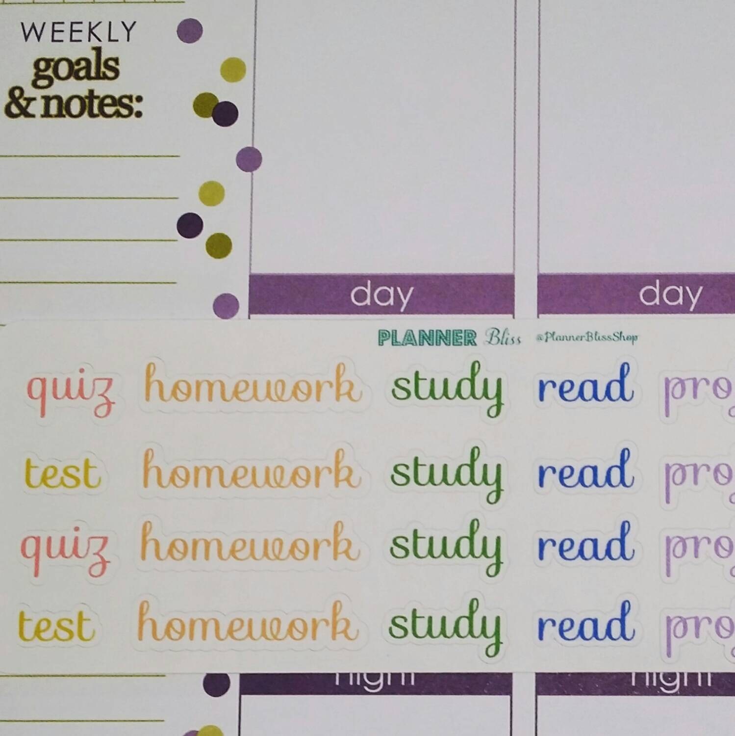School Planner Stickers - Erin Condren, Kikki K, Filofax, Plum Paper ...