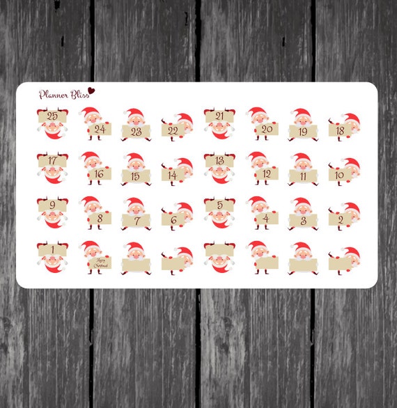 Christmas Countdown Planner Stickers Erin Condren Kikki K | Etsy