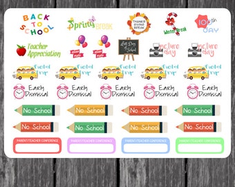 School Bus Planner Stickers Erin Condren Kikki K Filofax - Etsy