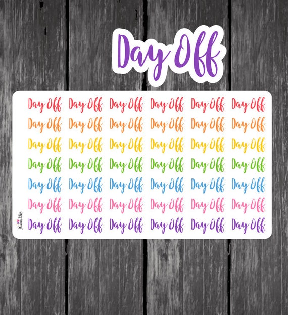 Day Off Planner Stickers For Erin Condren Kikki K Filofax | Etsy
