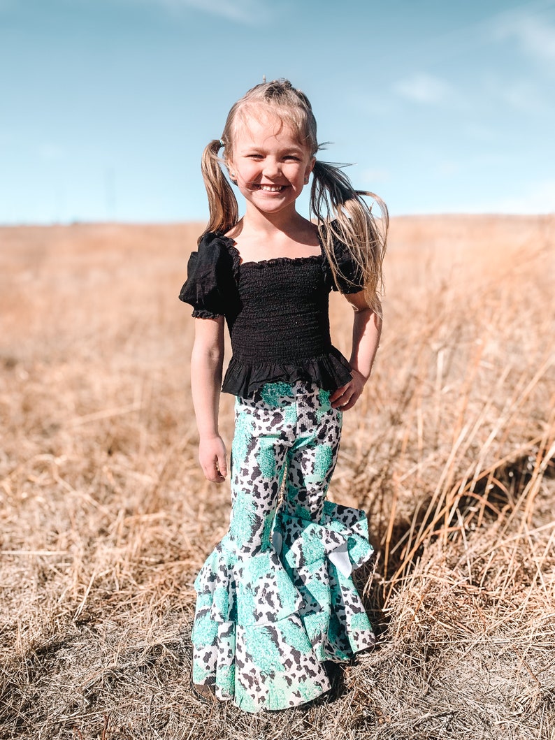 Bell Bottoms / Western Girls Flares / Cowgirl / Rodeo / Turquoise - Etsy