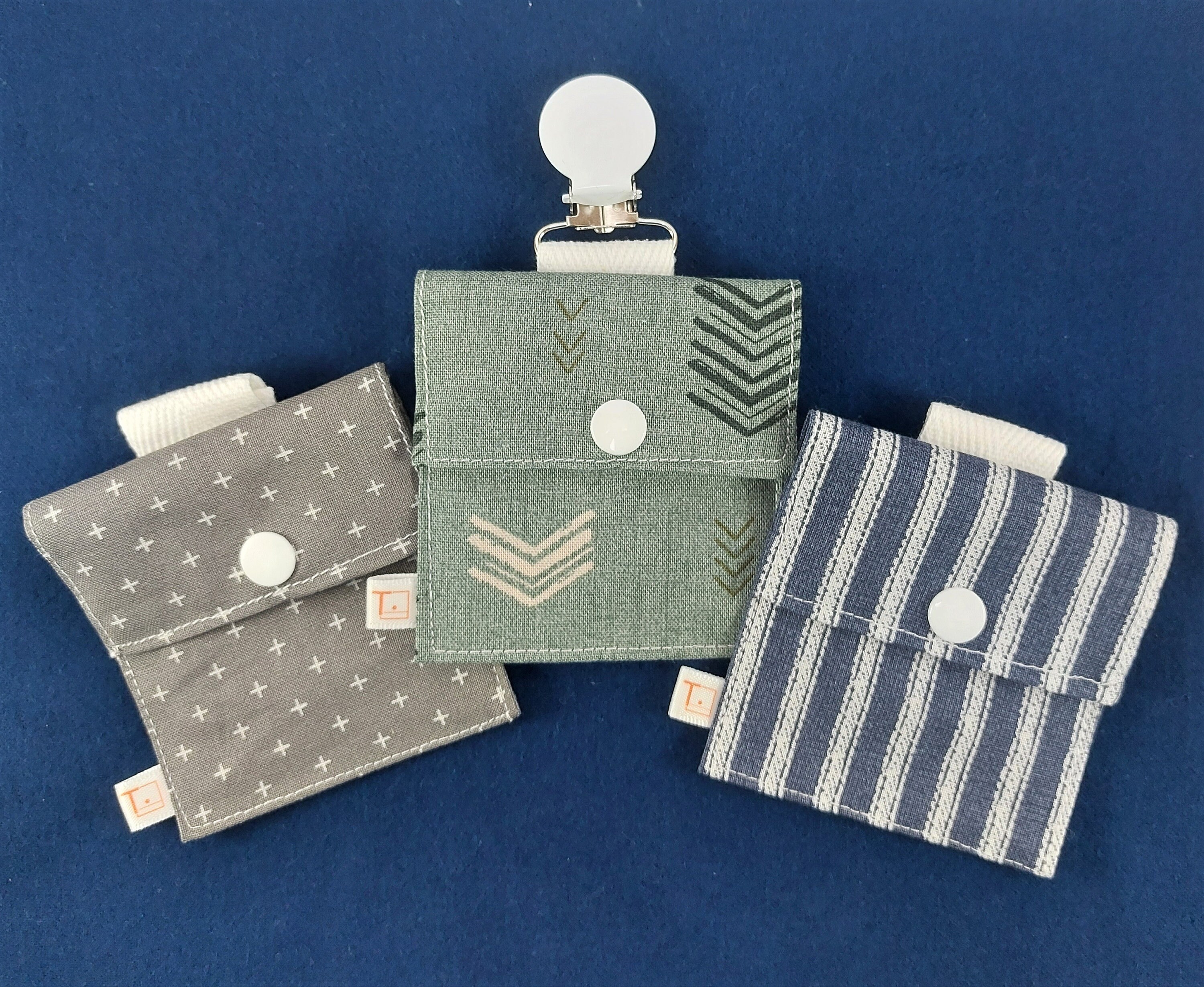 Tubie Pockets® Clips! Set of 3 Navy/Olive/Grey NG and NJ Tube Moveable ...