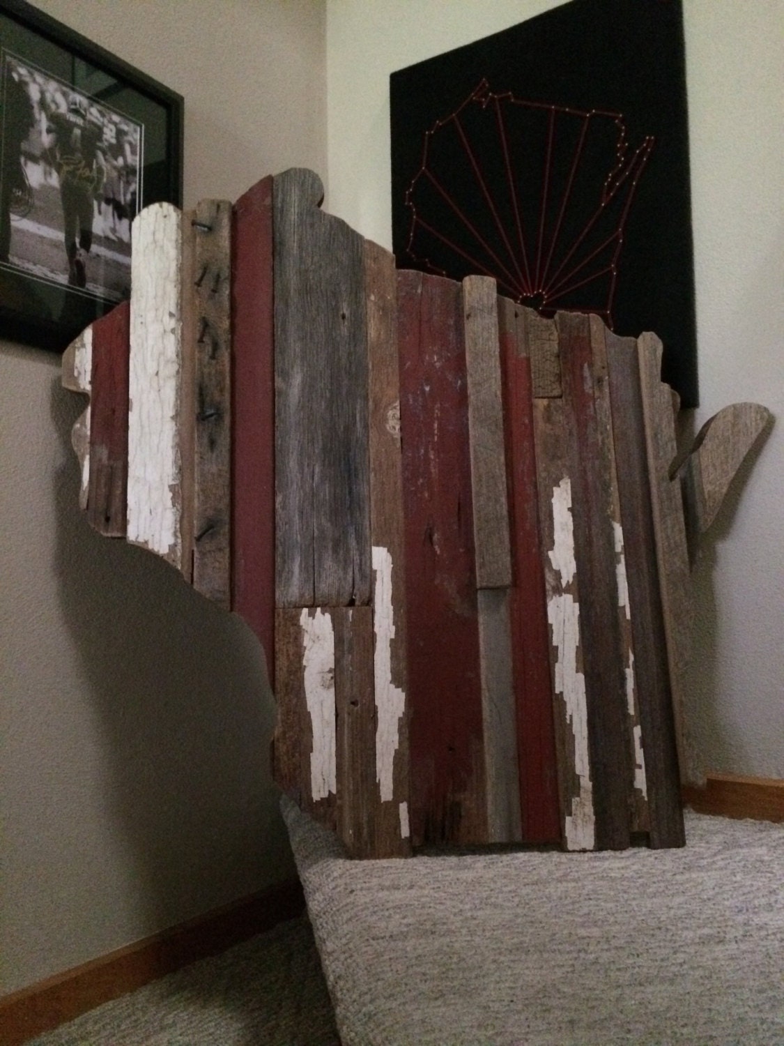 Rustic State Sign from Reclaimed Barn Wood Wall Decor | Etsy