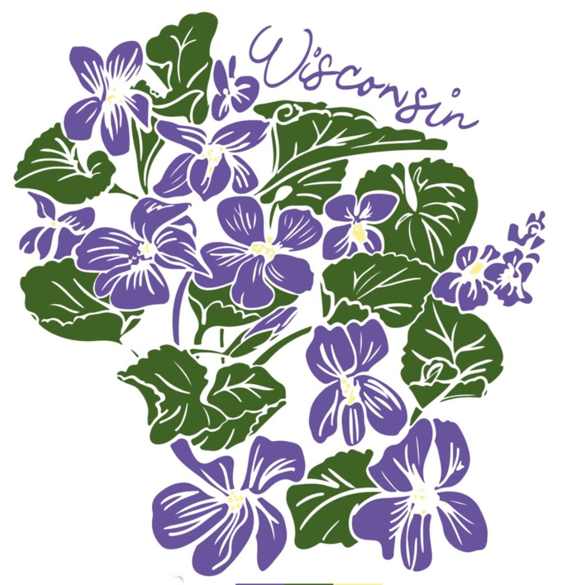 Wisconsin Wood Violet Vinyl Sticker - Etsy